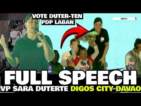 FULL SPEECH VP INDAY SARA DUTERTE PDP LABAN RALLY TRES DE MAYO, DIGOS ...